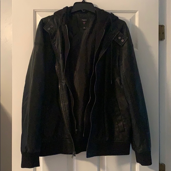 Guess | Jackets & Coats | Black Guess Leather Jacket | Poshmark